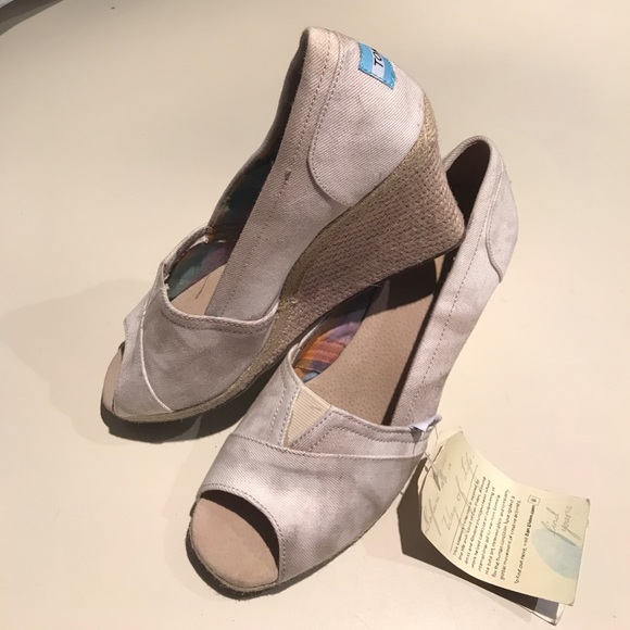 Toms | Shoes | Toms Wedge Kaki Open Toe Sandal | Poshmark